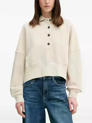 Marc O'polo Logo-embroidered Button-up Sweater - Neutrals