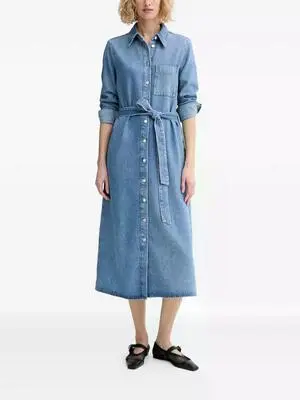 Marc O'polo Belted Button-front Midi Dress - Blue