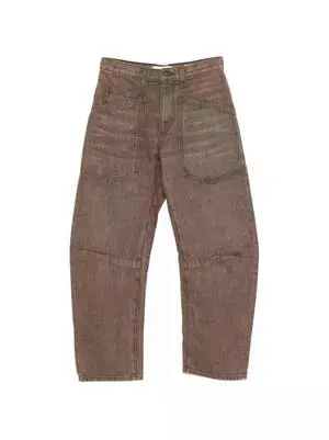 NILI LOTAN Shon Curved-leg Jeans - Brown