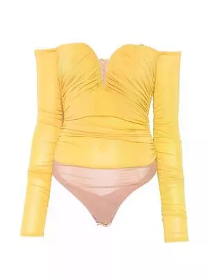 Elisabetta Franchi Ruched Off-the-shoulder Bodysuit
