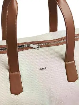 BOSS Leather-trim Holdall Bag