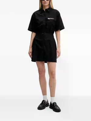Karl Lagerfeld Cut-out Logo-waistband Dress - Black