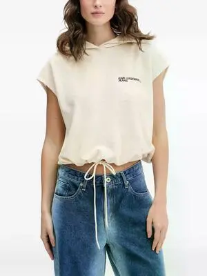 Karl Lagerfeld Sleeveless Hoodie - Neutrals