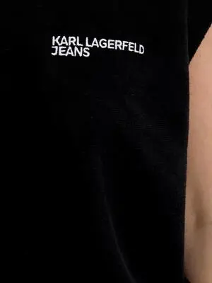 Karl Lagerfeld Logo Print Drawstring Hoodie