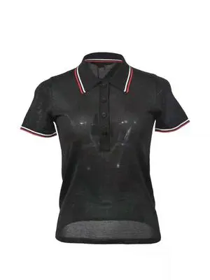 ALEXANDER WANG Semi-sheer Knit Polo Shirt - Black