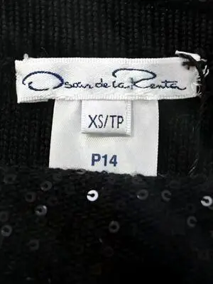 Oscar De La Renta Knitted Sequin Midi Skirt