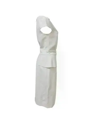 Emilio Pucci Cotton Peplum Mini Dress With Short Sleeves