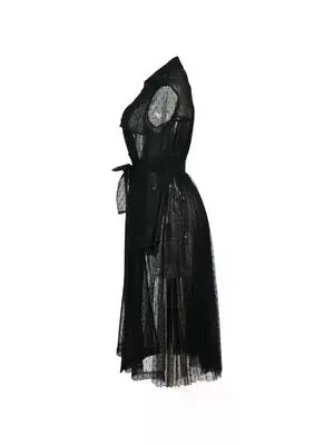Red Valentino Pleated Point D'esprit Trench Coat