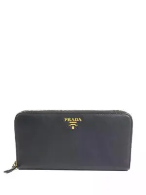 Prada Saffiano-leather Long Wallet - Black