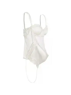 SEEN USERS Name Picasso Lace-trim Sweetheart Neck Top
