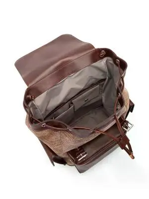 Brunello Cucinelli Herringbone Pattern Backpack