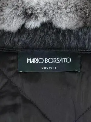 MARIO BORSATO VINTAGE Moiré-effect Coat With Fur Trim