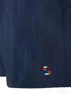 Fendi Selleria Crinkled Swim Shorts - Blue
