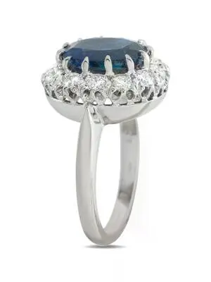 LB EXCLUSIVE Sapphire And Diamond Ring In 14k White Gold - Silver
