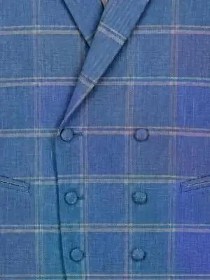 ETIEM TEXTIL S.L. Checked Double-breasted Waistcoat - Blue
