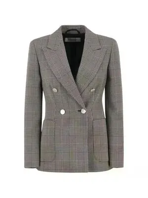Max Mara Prince Of Wales Check Double-breasted Blazer