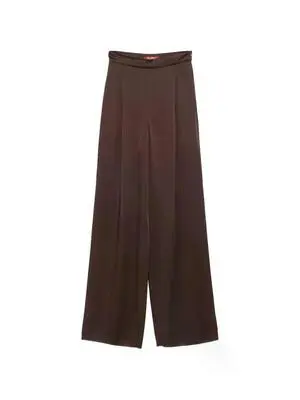 Max Mara Crêpe Palazzo Pants - Brown