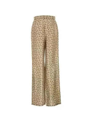 Max Mara Silk Paisley Print Palazzo Pants