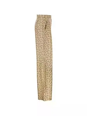 Max Mara Silk Paisley Print Palazzo Pants