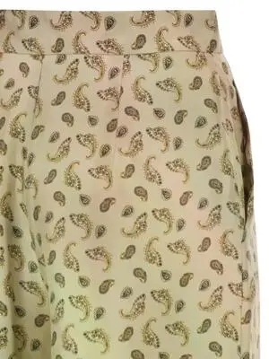 Max Mara Silk Paisley Print Palazzo Pants