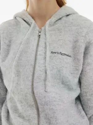 REST&RECREATION Hairy-knit Zip-up Hoodie