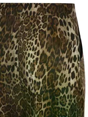 Max Mara Animal-print Silk Trousers