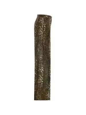 Max Mara Animal-print Silk Trousers - Neutrals
