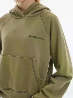 REST&RECREATION Zig-zag Stitch Cropped Hoodie