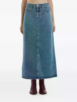REST&RECREATION Logo Print Denim Skirt