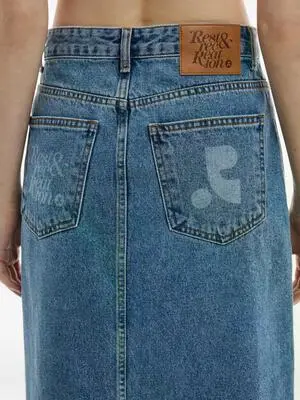 REST&RECREATION Logo Print Denim Skirt