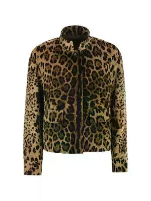 Max Mara Tedro Leopard-print Cropped Jacket - Neutrals
