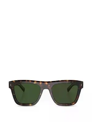Dolce & Gabbana Tortoiseshell-effect Rectangle-frame Sunglasses - Brown