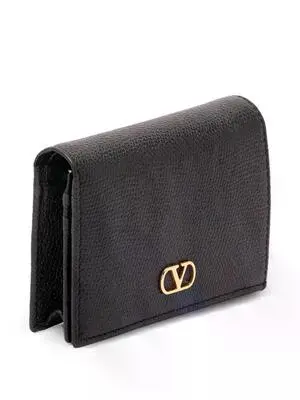 Valentino Garavani Vlogo Signature Leather Wallet - Black