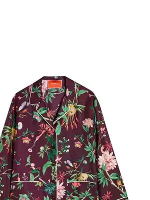 La DoubleJ Floral Print Blouse With Contrast Piping