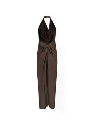 BLANCA VITA Cowl Neck Halter Midi Dress