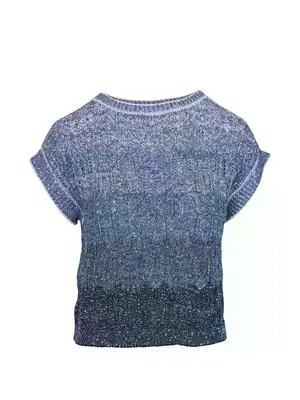 D.exterior Sequin-embellished Ombre Effect Top - Blue