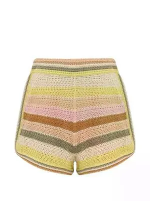 Zimmermann Indra Stripe Crochet Shorts
