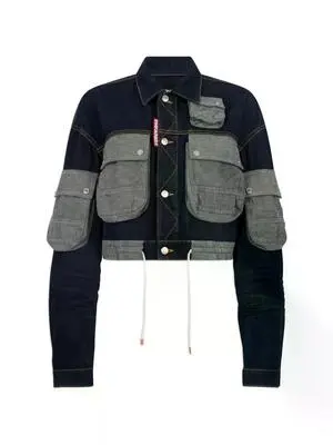 Dsquared2 Multi-pocket Cropped Denim Jacket