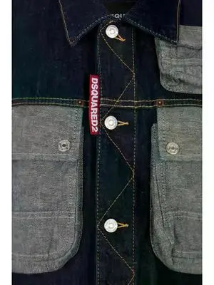 Dsquared2 Multi-pocket Cropped Denim Jacket