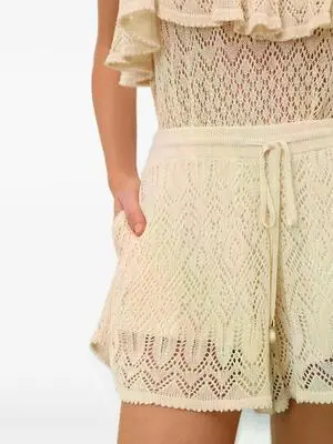 Zimmermann Mahon Crochet-knit Drawstring Shorts