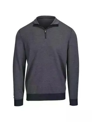 Colombo Quarter-zip Marl-effect Sweater - Grey