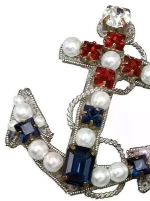 Thom Browne Pearl-embellished Anchor Brooch