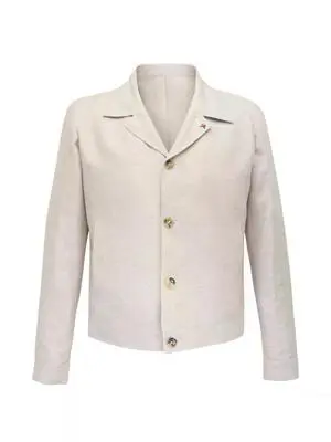 Isaia Pin-detail Button-up Shirt Jacket - Neutrals