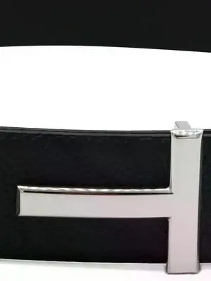TOM FORD T-logo Leather Belt - Black