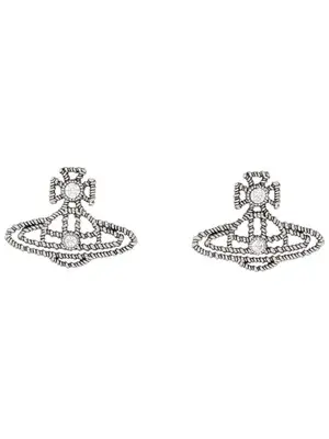 VIVIENNE WESTWOOD Coretta" Orb Earrings With Crystal Embellishments - Silver