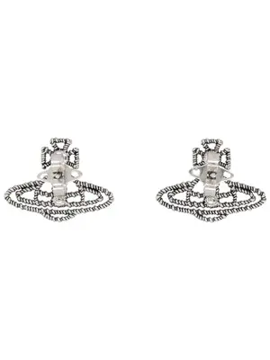 VIVIENNE WESTWOOD Coretta" Orb Earrings With Crystal Embellishments - Silver