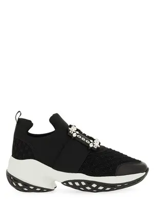 ROGER VIVIER Viv Run Buckled Sneakers - Black