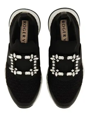ROGER VIVIER Viv Run Buckled Sneakers - Black