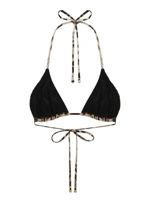 Dolce & Gabbana Leopard Print Triangle Bikini Top