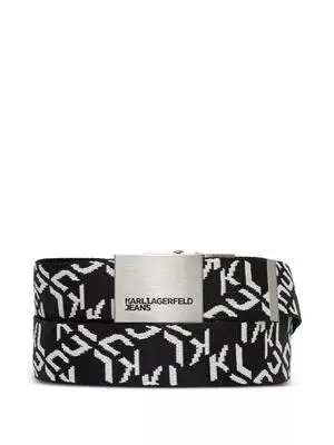 Karl Lagerfeld Reversible Logo Belt - Black